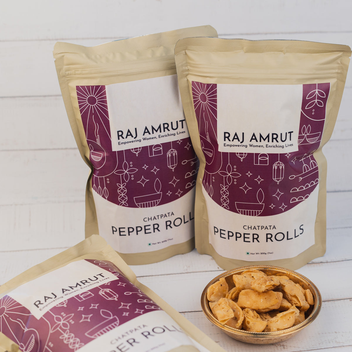 Chatpata Pepper Rolls Packet (200 gm) – Raj Uphaar